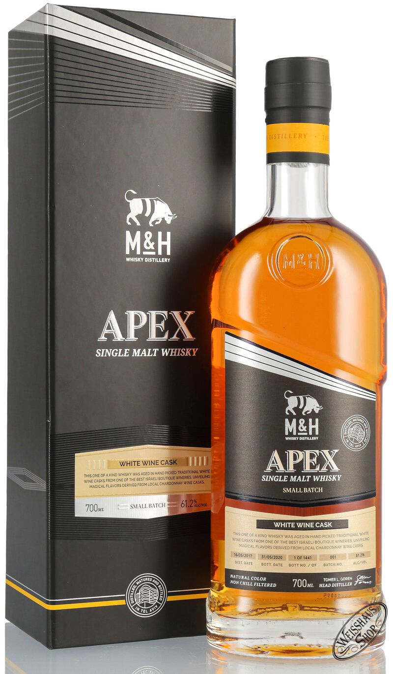 M&H APEX White Wine Cask Finish Whisky 61,2% vol. 0,70l | Weisshaus Shop