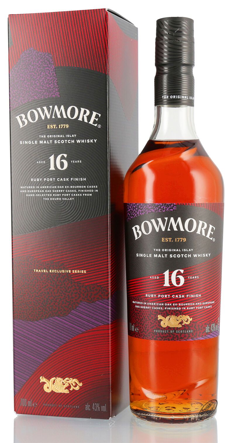 Bowmore 16 YO Ruby Port Cask Finish Islay Whisky 43% vol. 0,70l | Weisshaus Shop